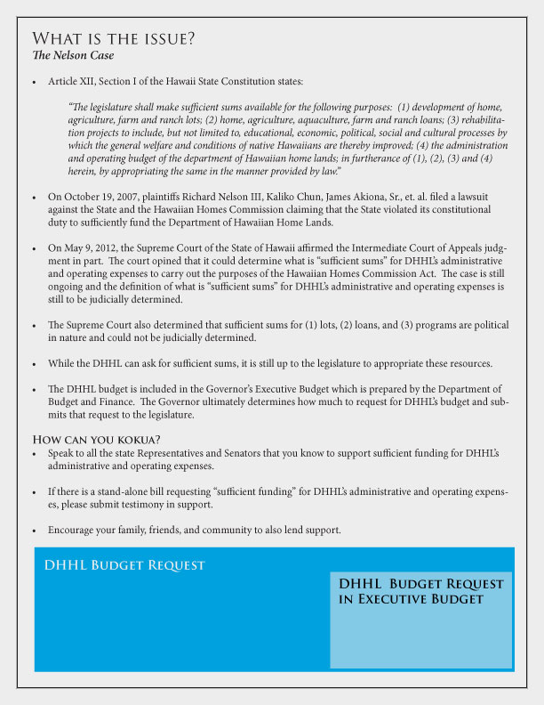 DHHL Budget Request FY 2014 & FY 2015 – Department of Hawaiian Home Lands