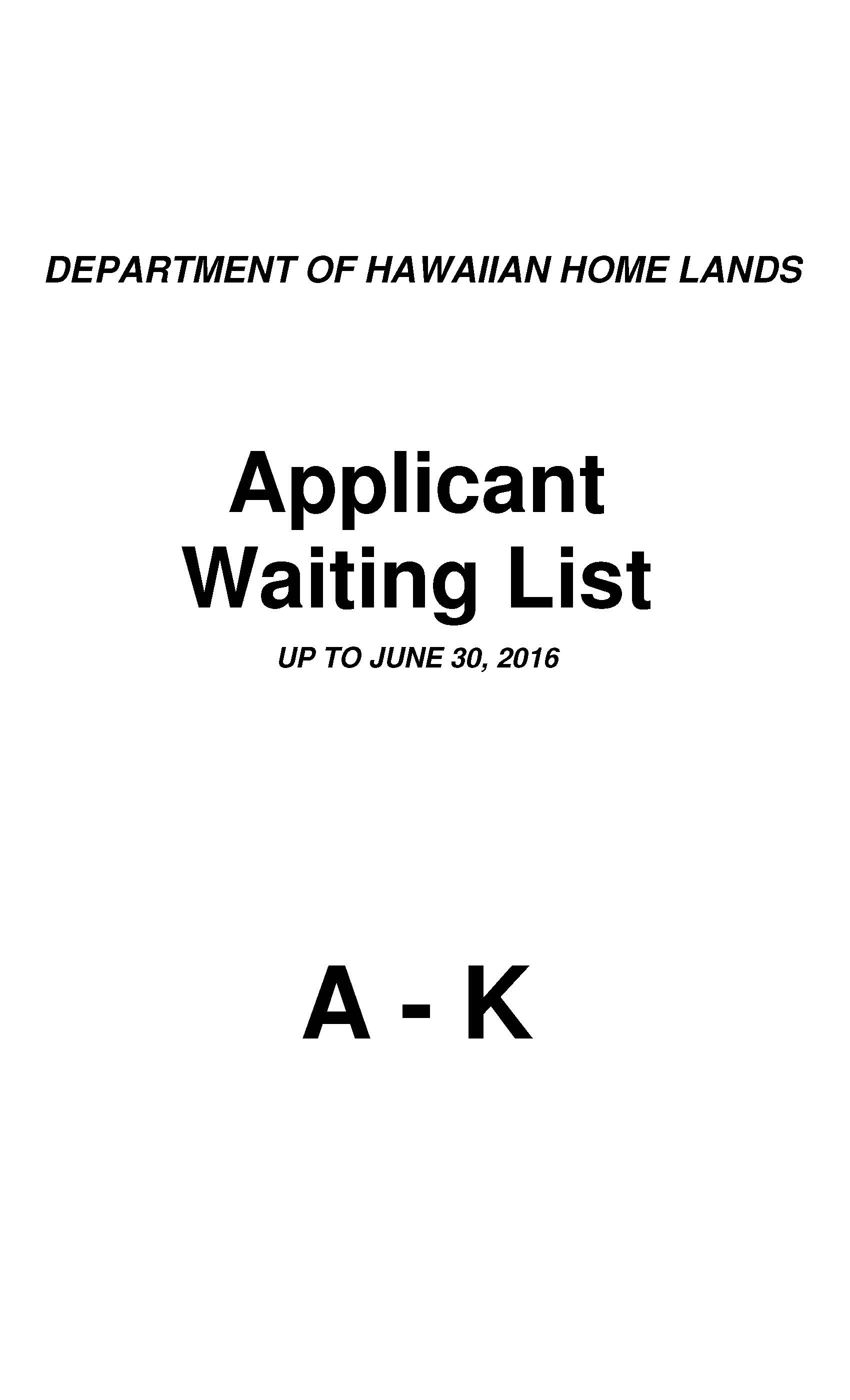 Department of Hawaiian Home Lands | Application Waiting List Archive ...